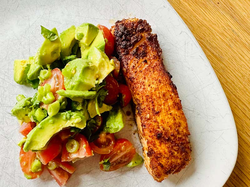 Grilled Salmon with Avocado Salsa (Healthy, Low-Carb, Paleo, Whole30 ...