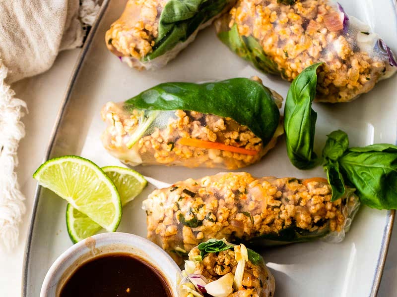 Crispy Baked Chicken Spring Rolls Recipe - Samsung Food