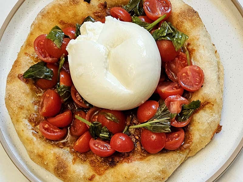 Marinated Tomato + Burrata Pizza Recipe — Samsung Food