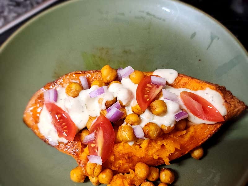 Mediterranean Baked Sweet Potatoes Recipe — Samsung Food