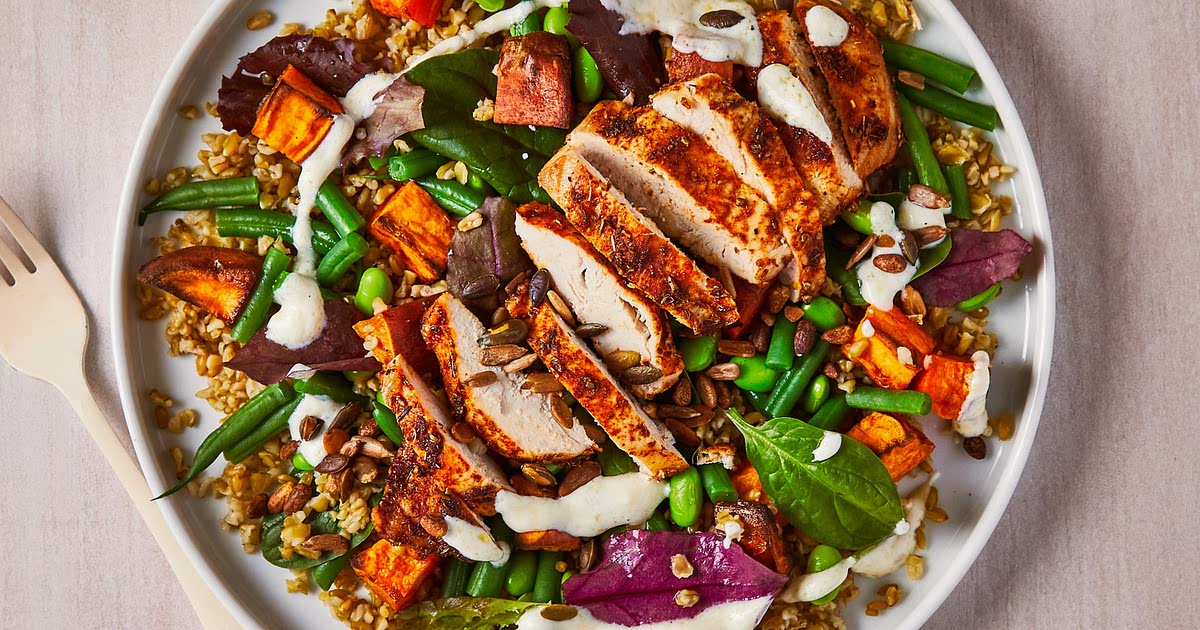 Spicy Chicken & Greens Grain Bowl Recipe - Samsung Food