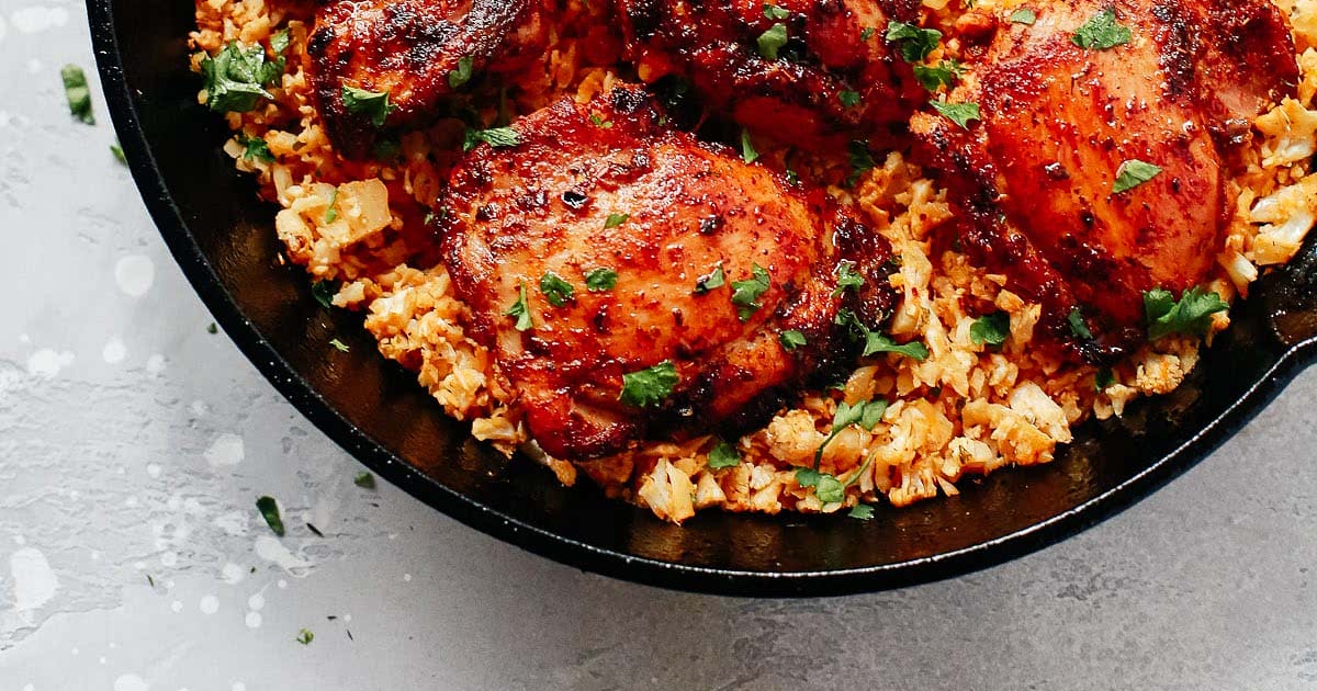 Spicy Chicken with Cauliflower Rice Recipe — Samsung Food