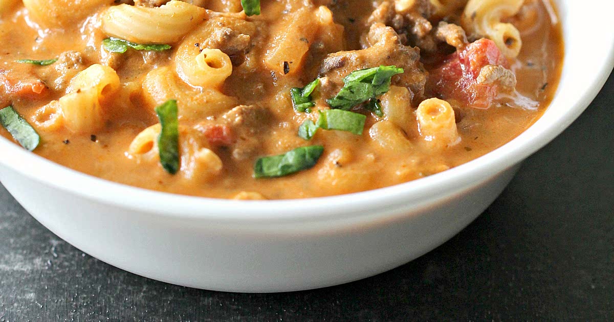 The BEST Ground Beef and Macaroni Tomato Soup Recipe - Samsung Food