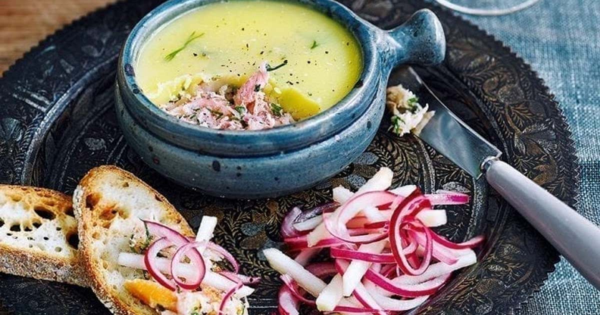 Potted hot-smoked salmon with onion and apple pickle Recipe - Samsung Food