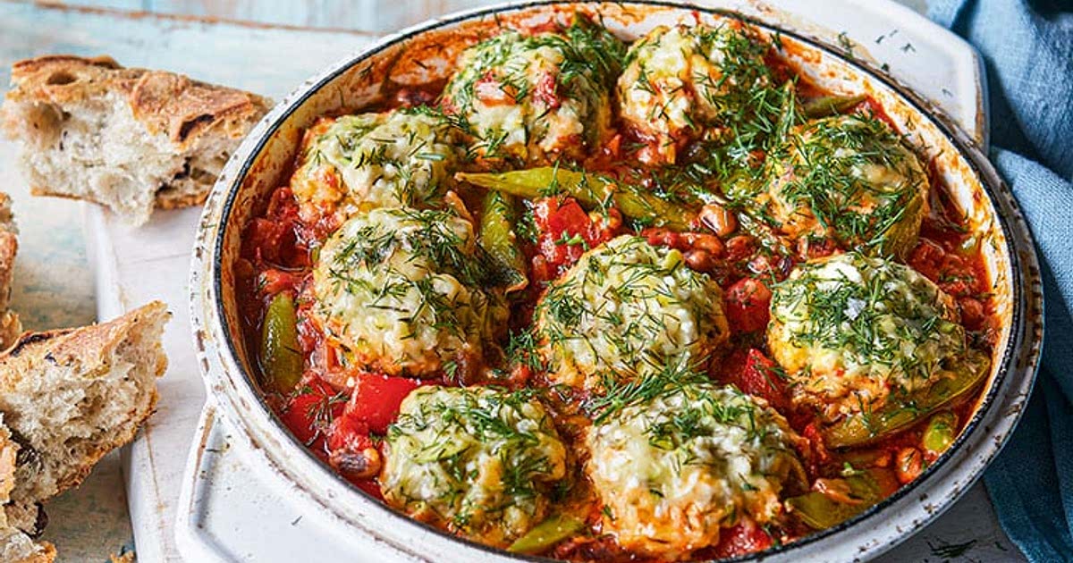 Greek-style casserole with courgette dumplings Recipe - Samsung Food
