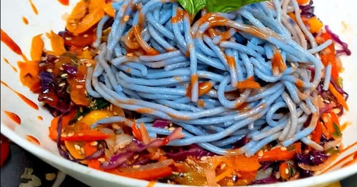 butterfly pea blue noodles Recipe — Samsung Food