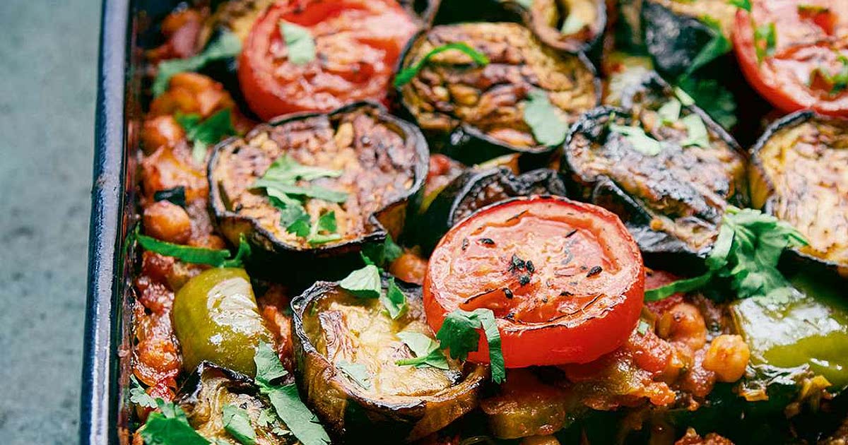 Aubergine, chickpea and tomato bake (Musaqa'a) | Falastin (Sami Tamimi ...
