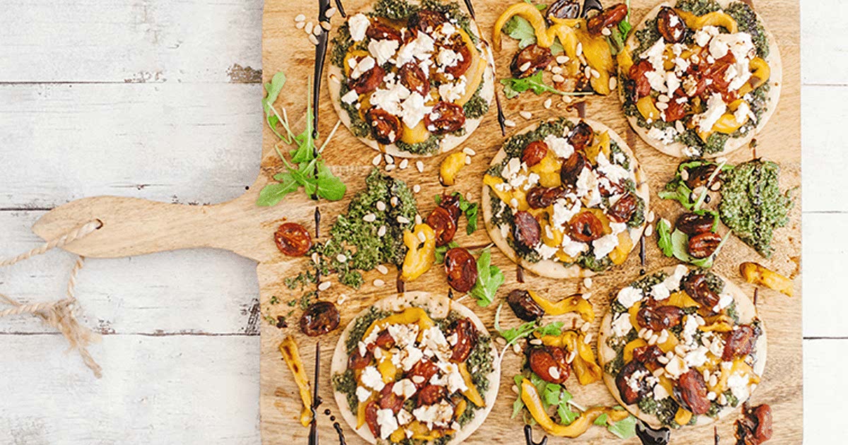Roasted vegetable pesto pizzetta Recipe - Samsung Food