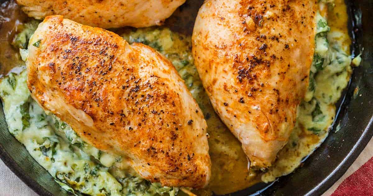 Cheesy Spinach Stuffed Chicken Breasts Recipe Samsung Food
