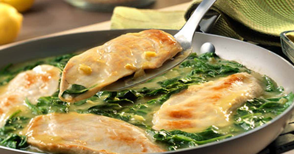 Healthy Lemon Chicken Scallopini with Spinach Recipe — Samsung Food