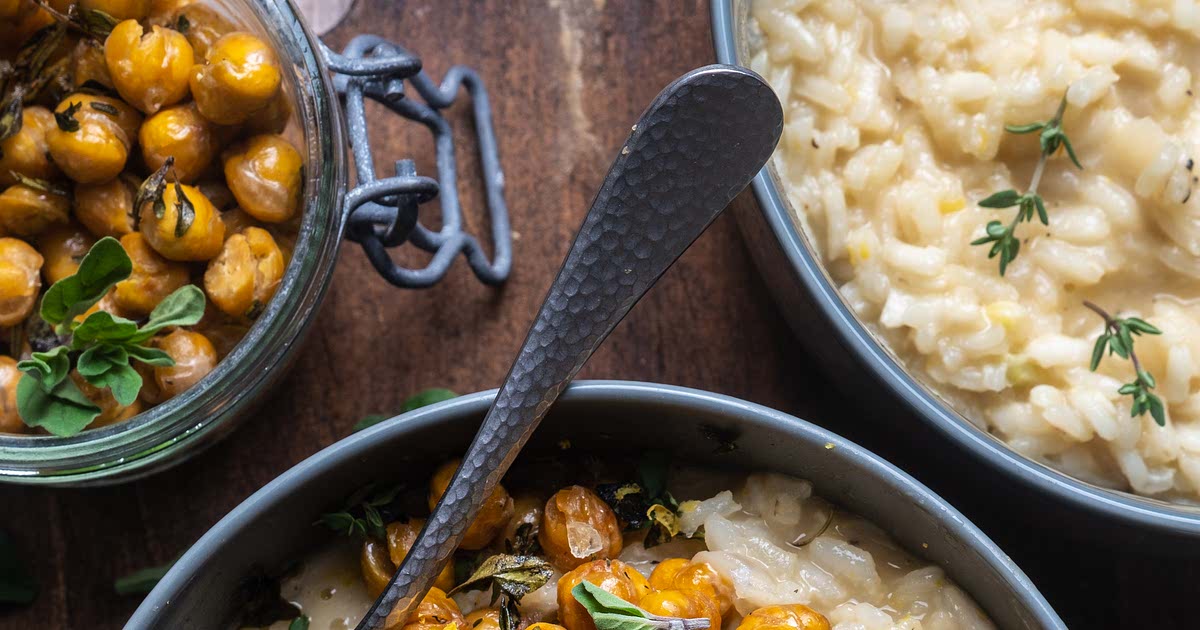 Lemon Risotto with Herb Roasted Chickpeas Recipe - Samsung Food