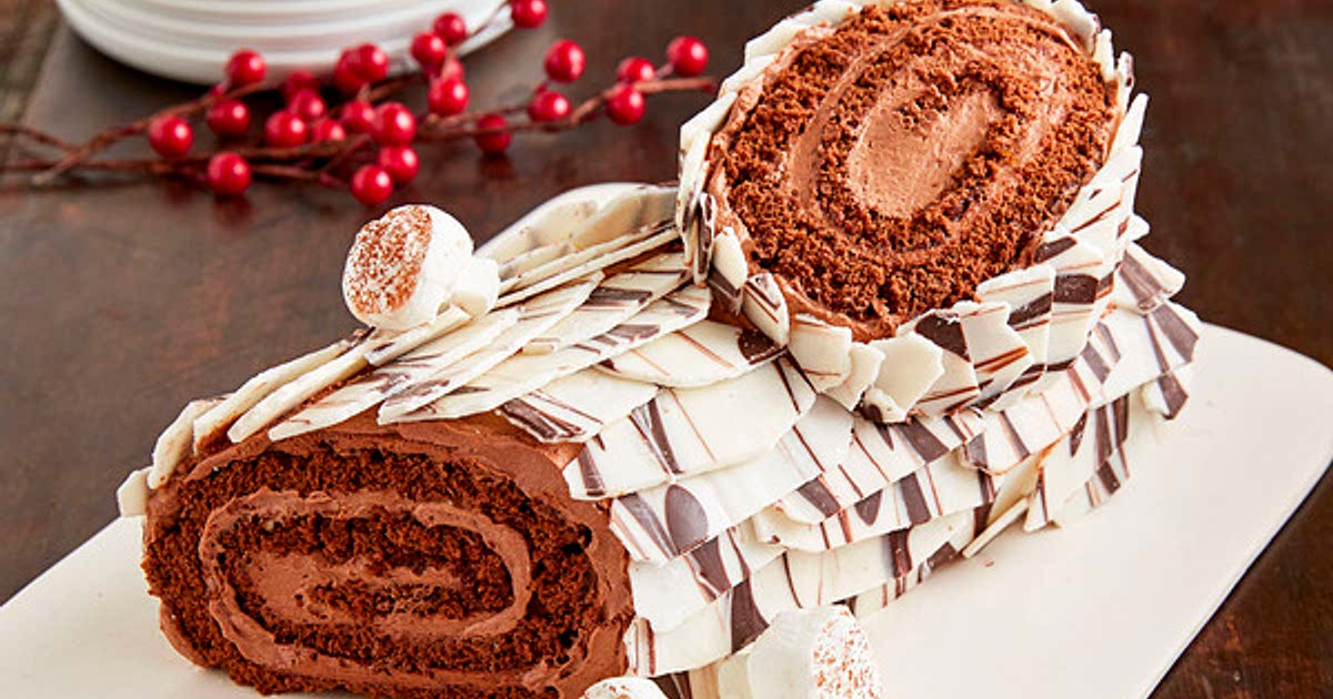 Chocolate Yule Log Cake Recipe - Samsung Food