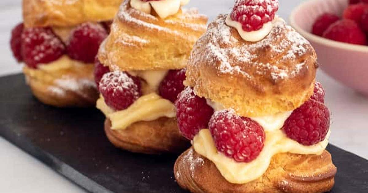 Raspberry Vanilla Custard Profiteroles Recipe — Samsung Food