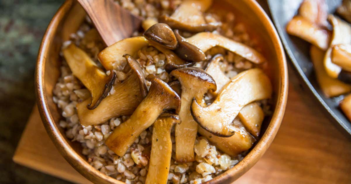 Buckwheat with King Trumpet Mushrooms Recipe - Samsung Food