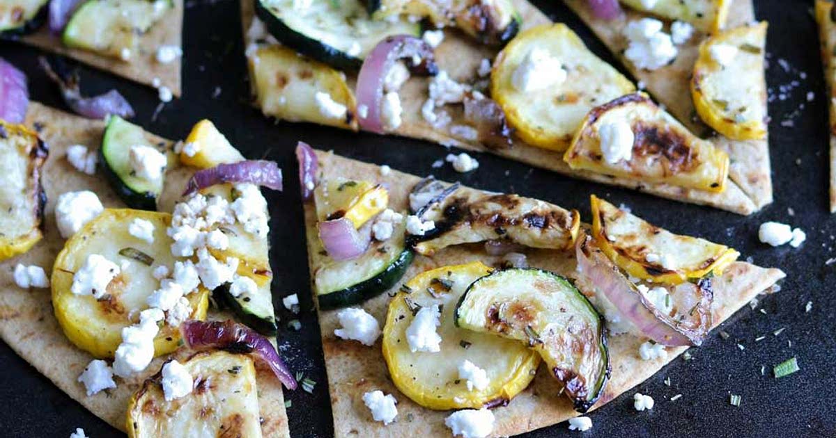 Grilled Zucchini Flatbread with Goat Cheese and Rosemary Recipe ...