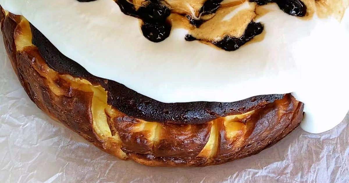 Basque Cheesecake Topped with Boba Recipe - Samsung Food