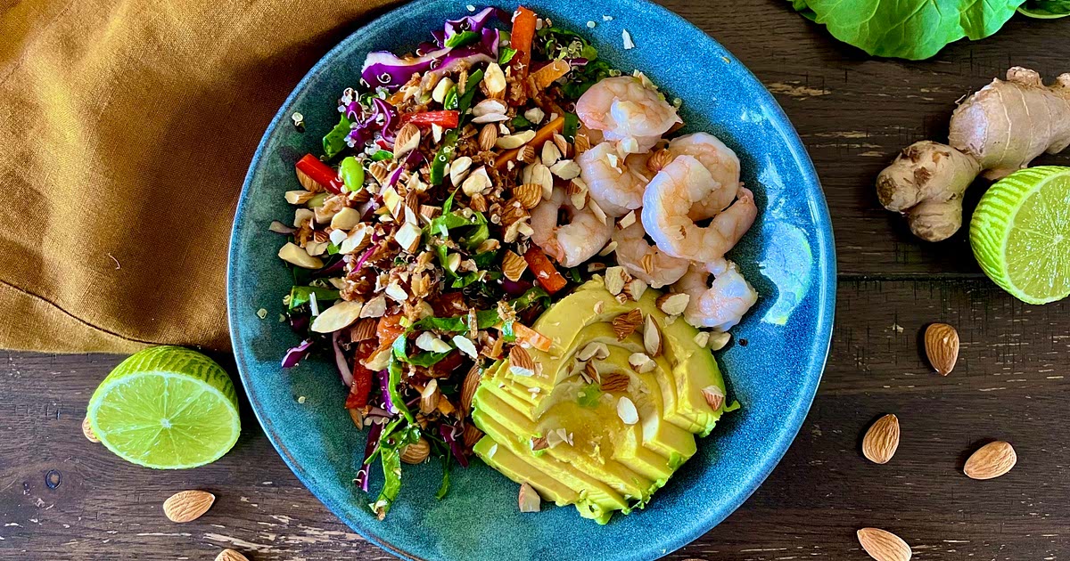 Rainbow Quinoa Salad & Prawns Recipe — Samsung Food