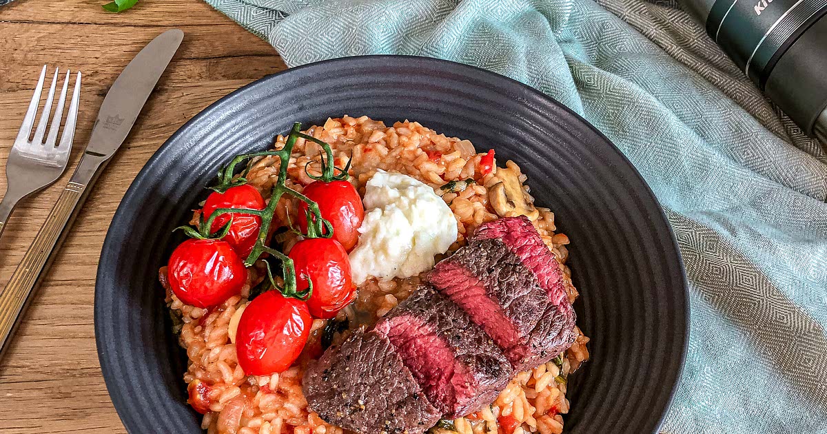 Tomato Risotto with Steak Recipe - Samsung Food