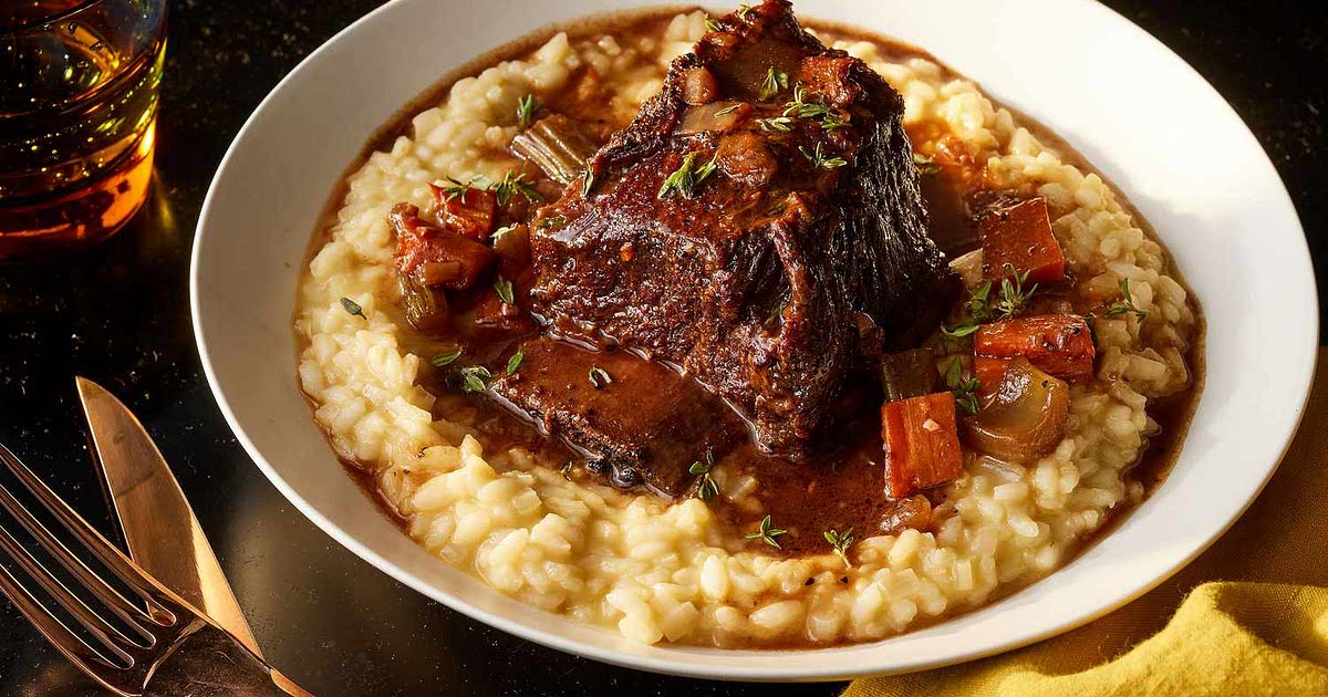 Cola-Braised Short Ribs with Risotto Recipe — Samsung Food