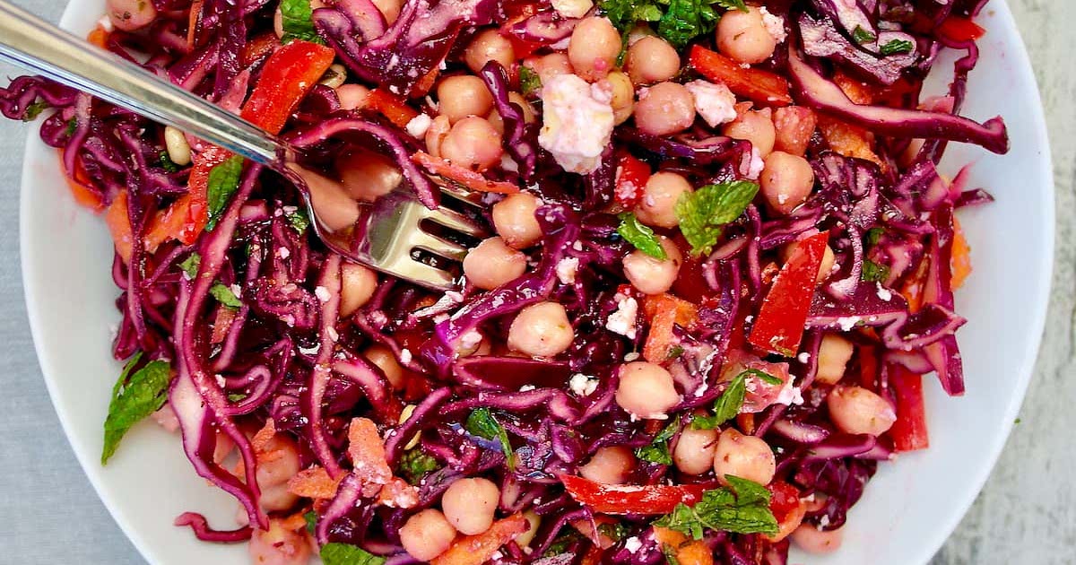 Mediterranean Red Cabbage and Chickpea Salad Recipe - Samsung Food
