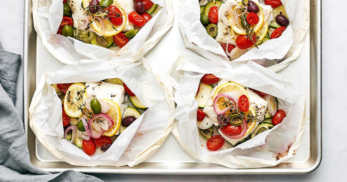 Mediterranean Cod en Papillote (Fish in Parchment Paper) Recipe ...