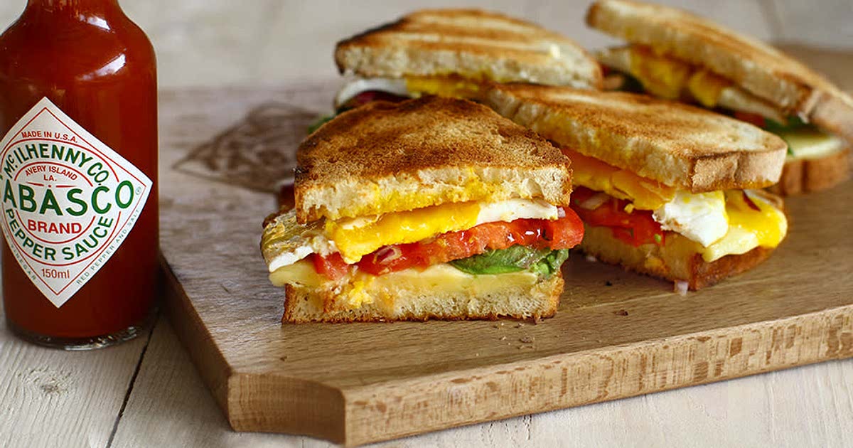Warm sandwich with cheese egg and avocado Recipe — Samsung Food