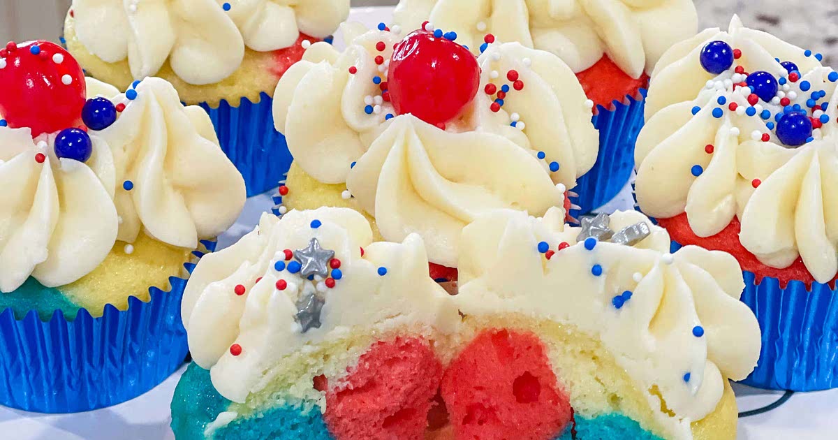 Red white and blue cupcakes Recipe - Samsung Food
