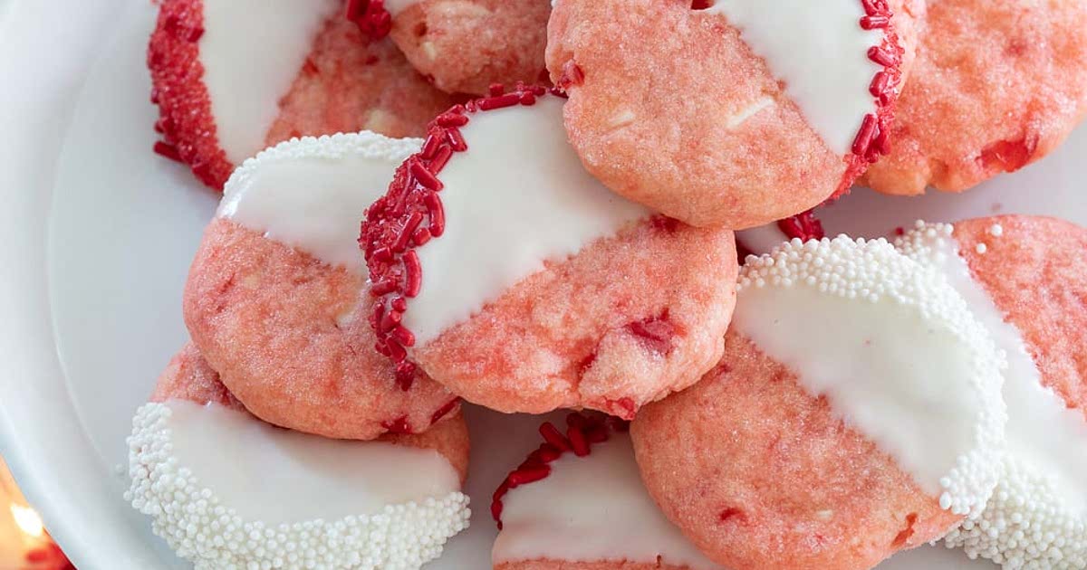 White Chocolate Cherry Shortbread Cookies Recipe - Samsung Food