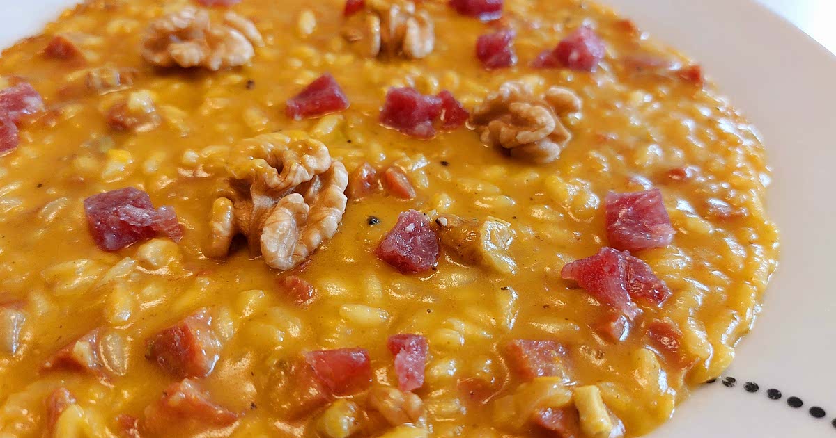 Risotto - Pumpkin, gorgonzola Italian sausage and walnuts Recipe ...