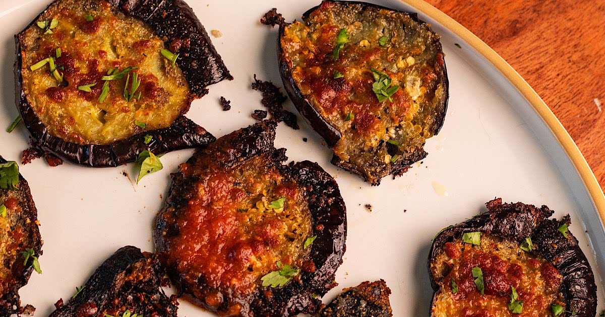 Crispy Baked Smashed Eggplant Parmesan Recipe - Samsung Food