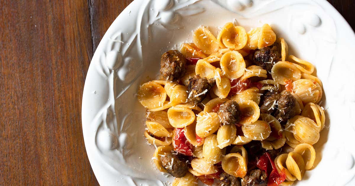Orecchiette Pasta with Sausage and Tomatoes Recipe - Samsung Food
