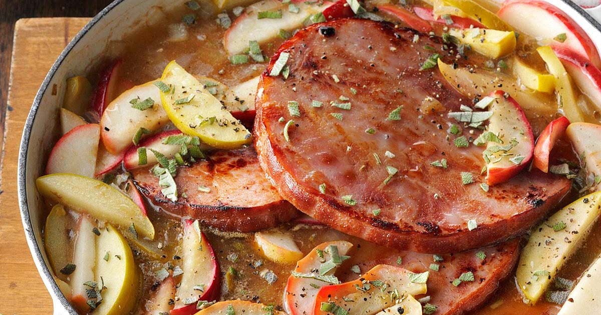 Apple-Topped Ham Steak Recipe - Samsung Food