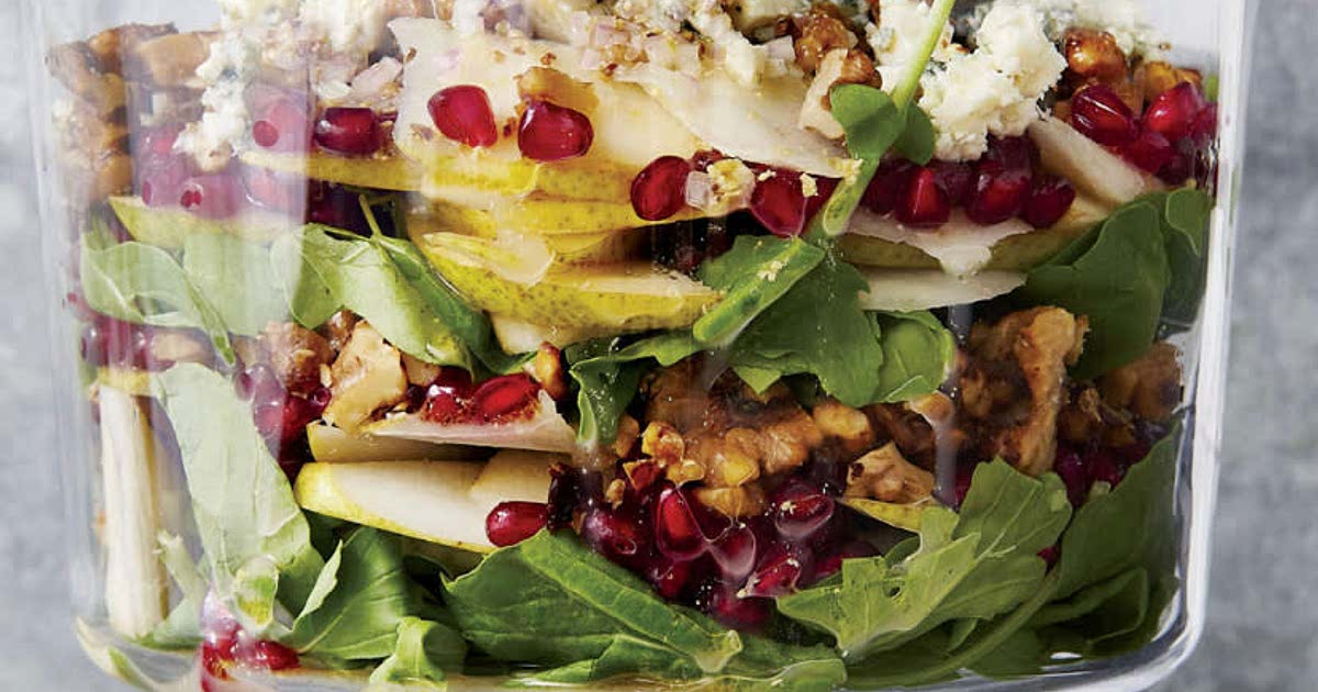 Layered Arugula Salad with Pear Vinaigrette (Magnolia Table) Recipe ...