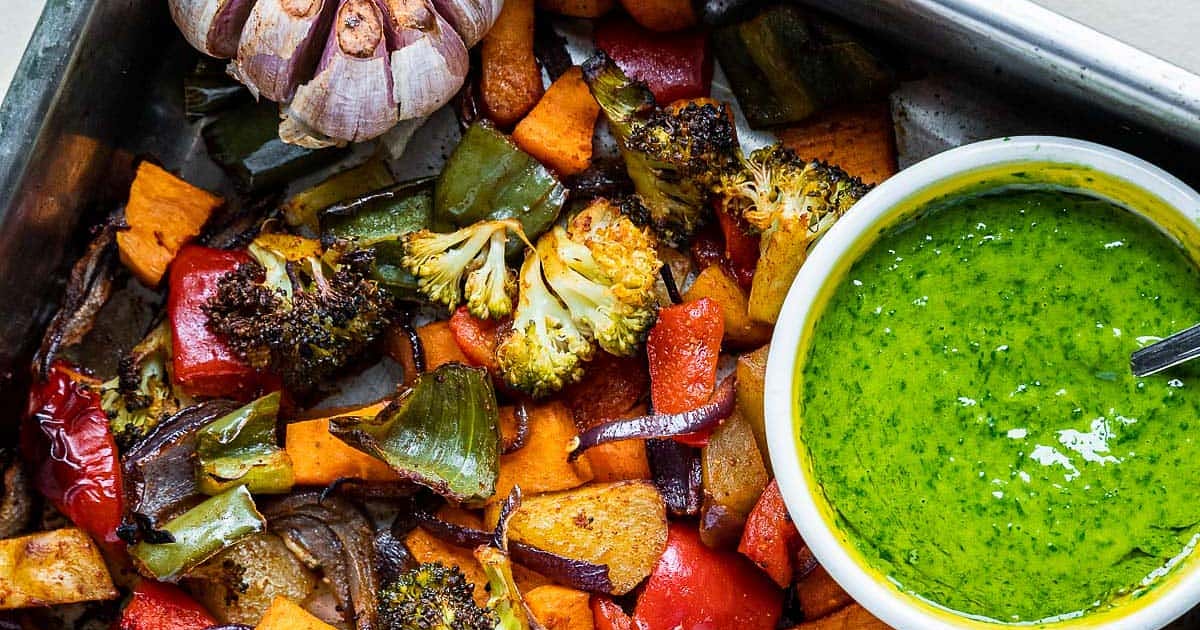 Roasted Vegetables with Cilantro Dressing Recipe - Samsung Food
