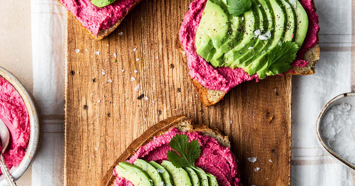 The Best Avocado Beet Hummus Toast (vegan + gluten-free) Recipe ...
