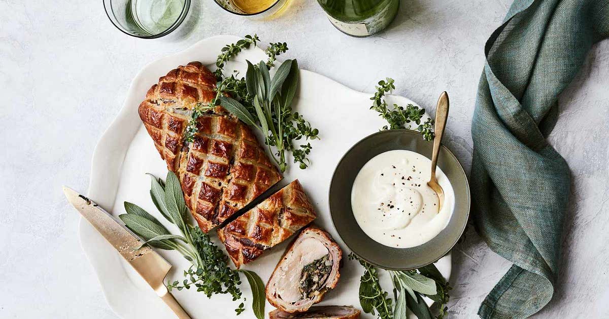 Pork Wellington With Prosciutto and Spinach-Mushroom Stuffing Recipe ...