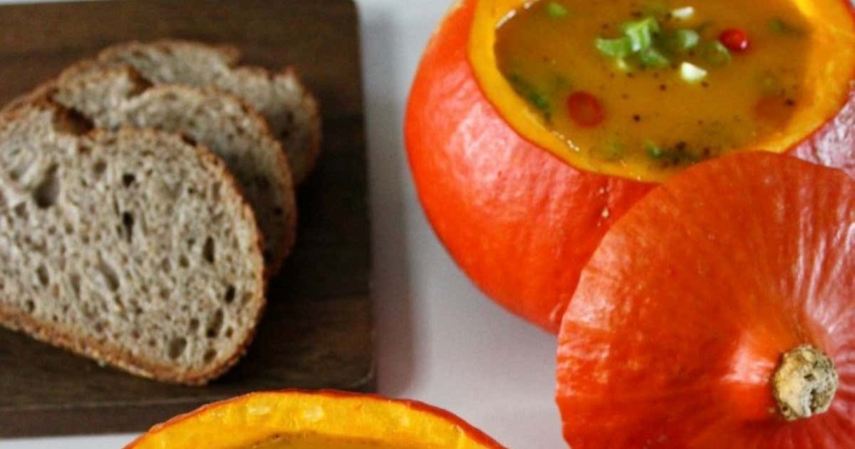 Pumpkin Soup in Roasted Pumpkin Shells Recipe - Samsung Food