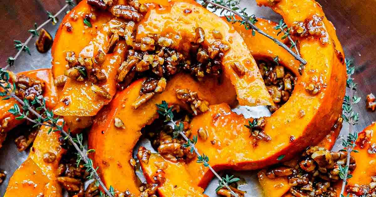 Roasted Red Kuri Squash with Pecans, Honey & Thyme Recipe — Samsung Food