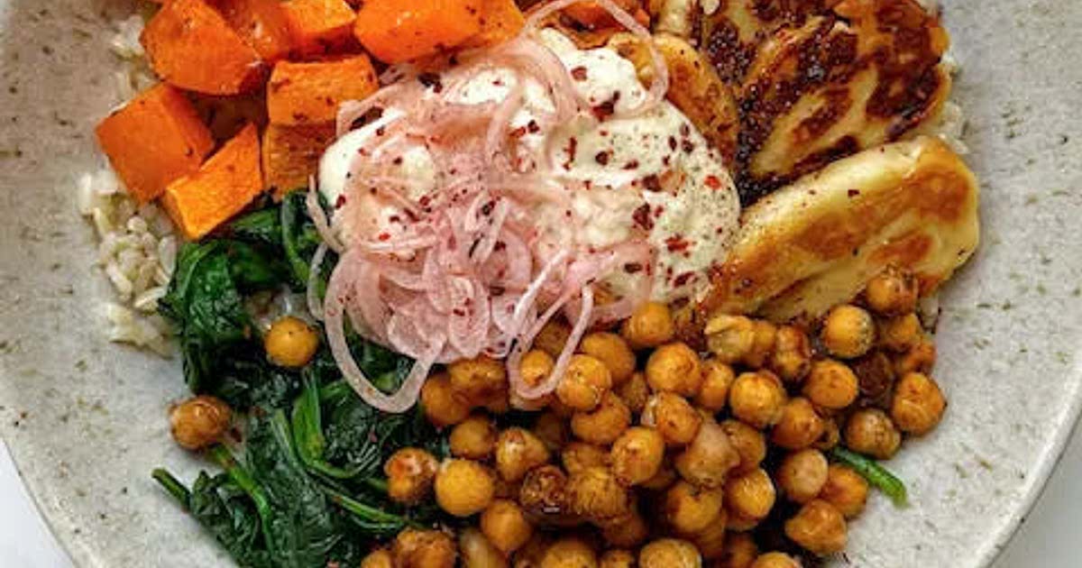Winter Hot Honey Halloumi Bowl Recipe — Samsung Food