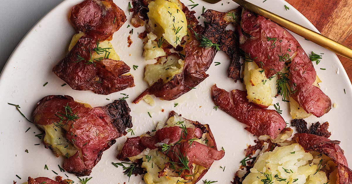 Dill Pickle Smashed Potatoes Recipe — Samsung Food