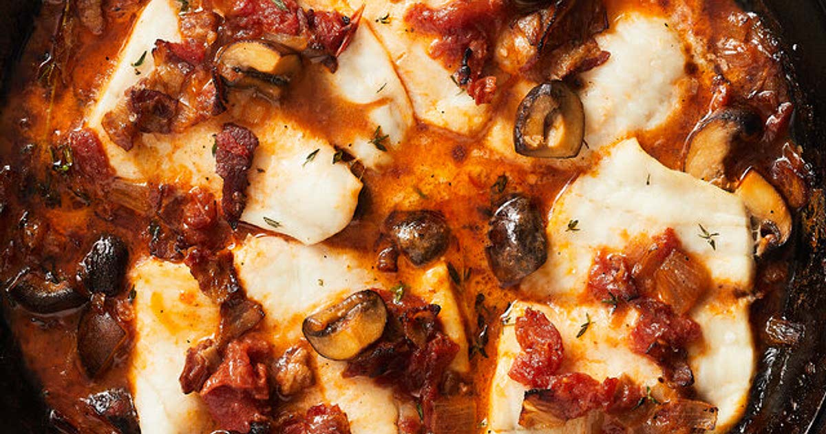 Creamy Fish With Mushrooms and Bacon Recipe — Samsung Food