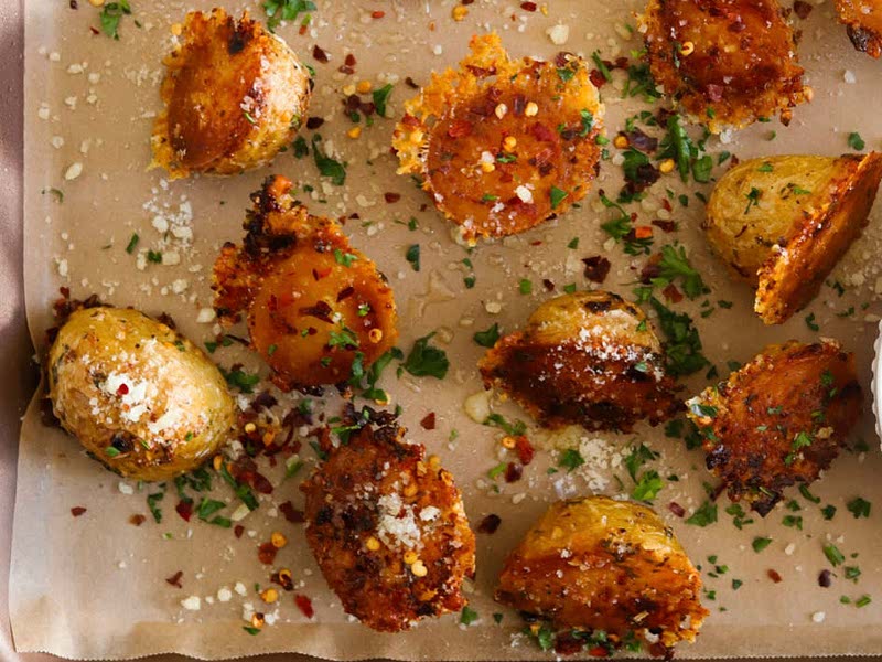 Rustic Parmesan Potato Pucks Recipe - Samsung Food