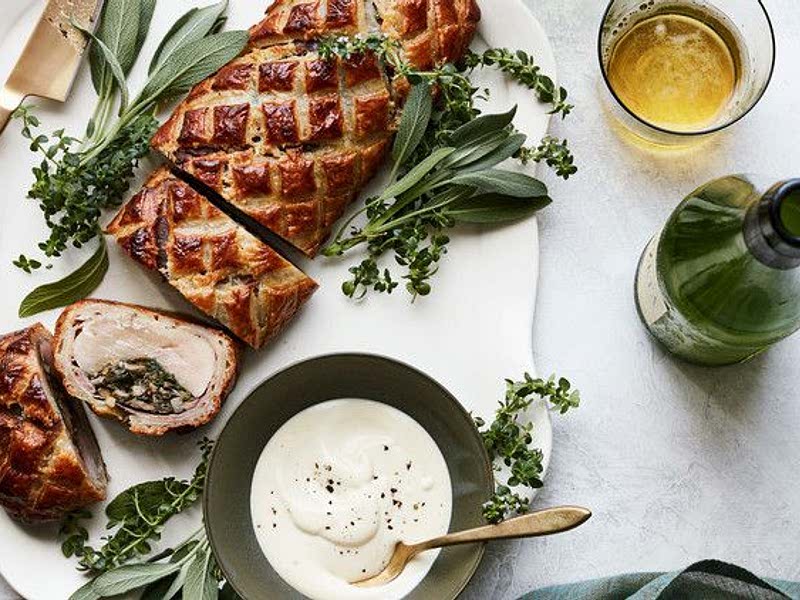 Pork Wellington with Prosciutto and Spinach-Mushroom Stuffing Recipe ...