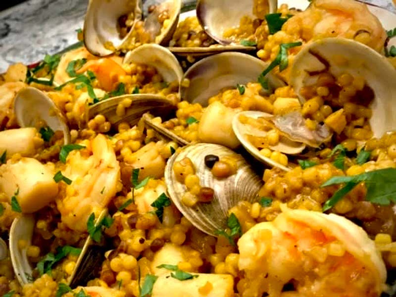 Seafood Moghrabiyeh Recipe - Samsung Food