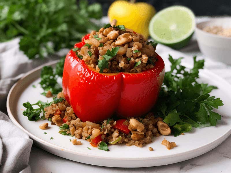 Walnut and Lentil Stuffed Peppers — Chompions Recipe - Samsung Food