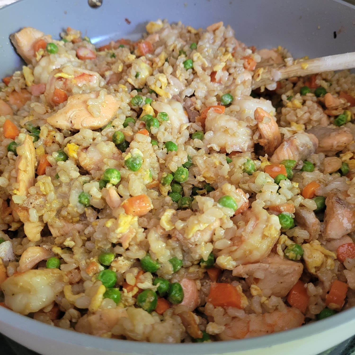 Butter Garlic Salmon and Shrimp Fried Rice Recipe - Samsung Food