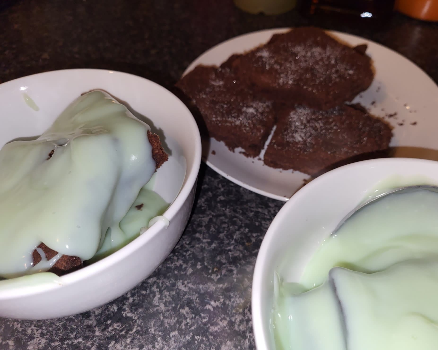 Chocolate Concrete Cake & Mint Custard Recipe - Samsung Food