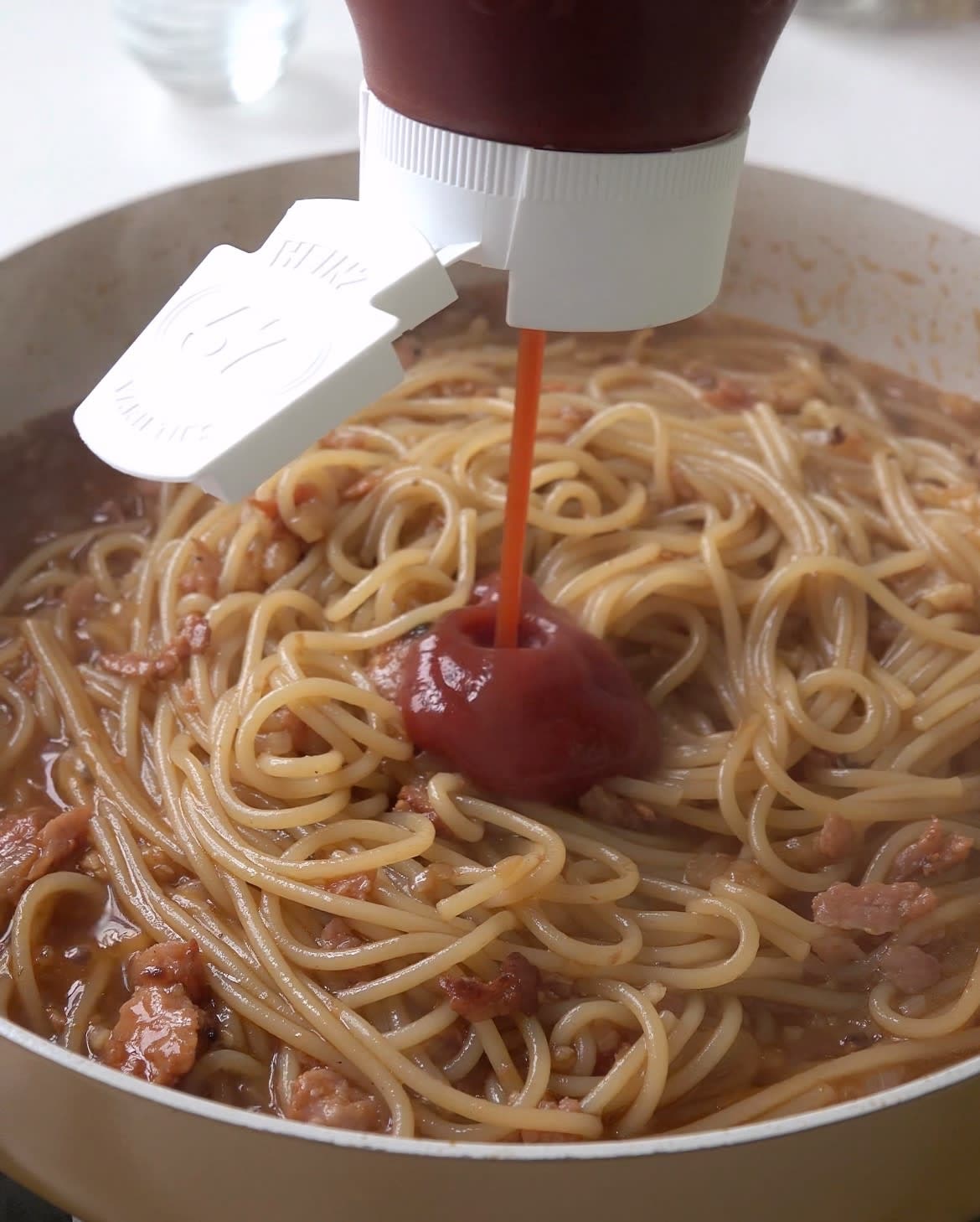 Ketchup&Spam pasta Recipe — Samsung Food
