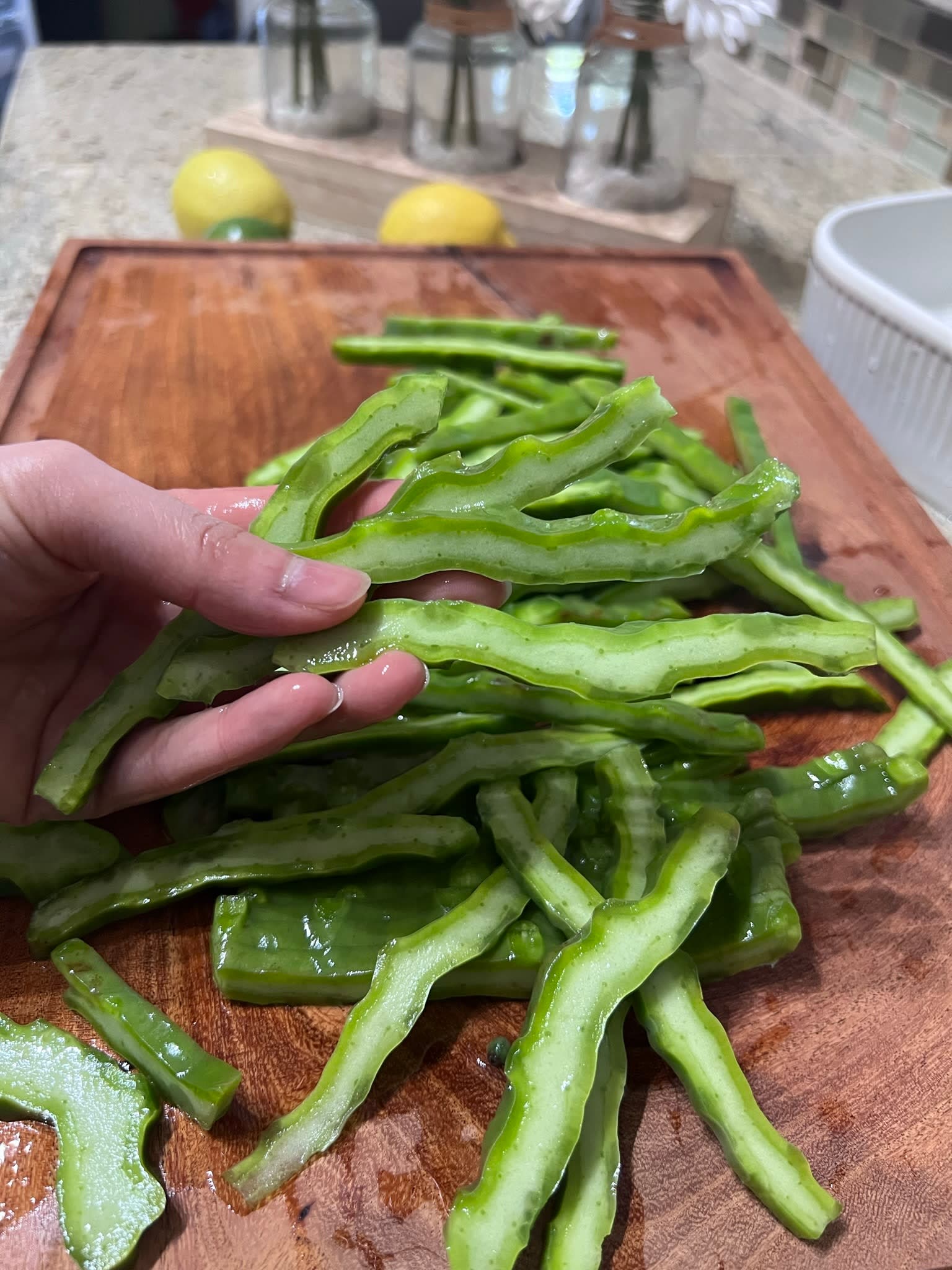 Sliced Cactus Salad with Chili Sauce | 凉拌仙人掌 Recipe - Samsung Food