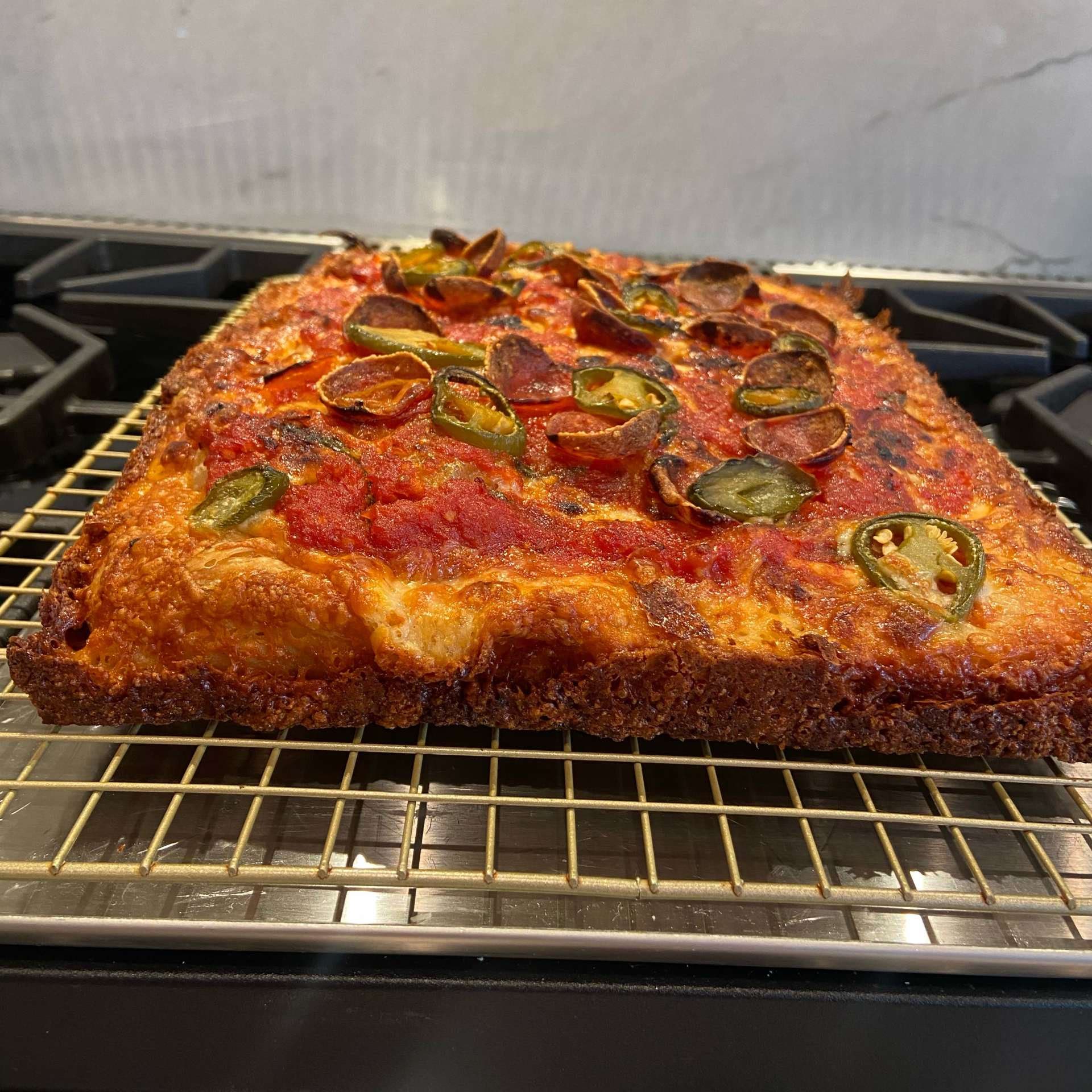 Detroit-Style Focaccia Pizza with Crispy Cheese Crust Recipe - Samsung Food